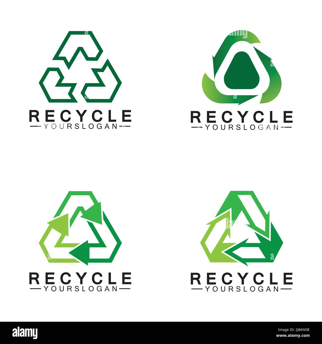 green arrow recycle logo vector icon template Stock Vector Image & Art ...