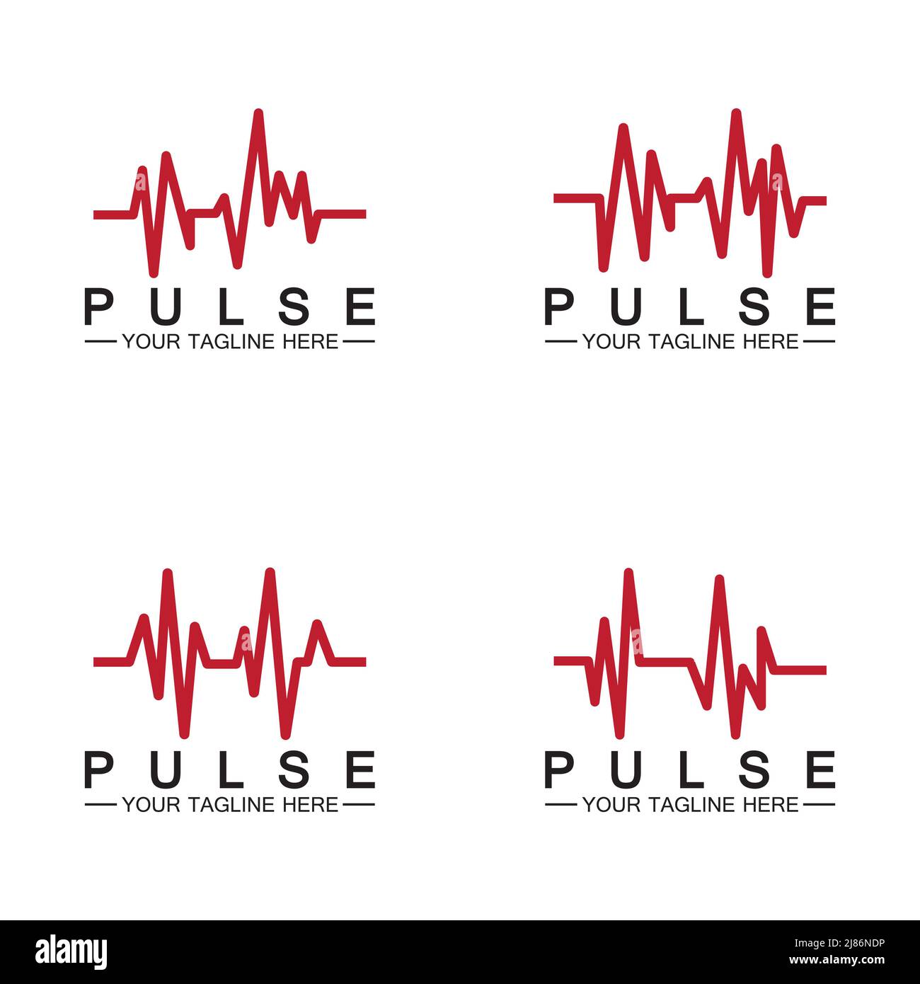 Red pulse line logo vector icon design Stock Vector Image & Art - Alamy