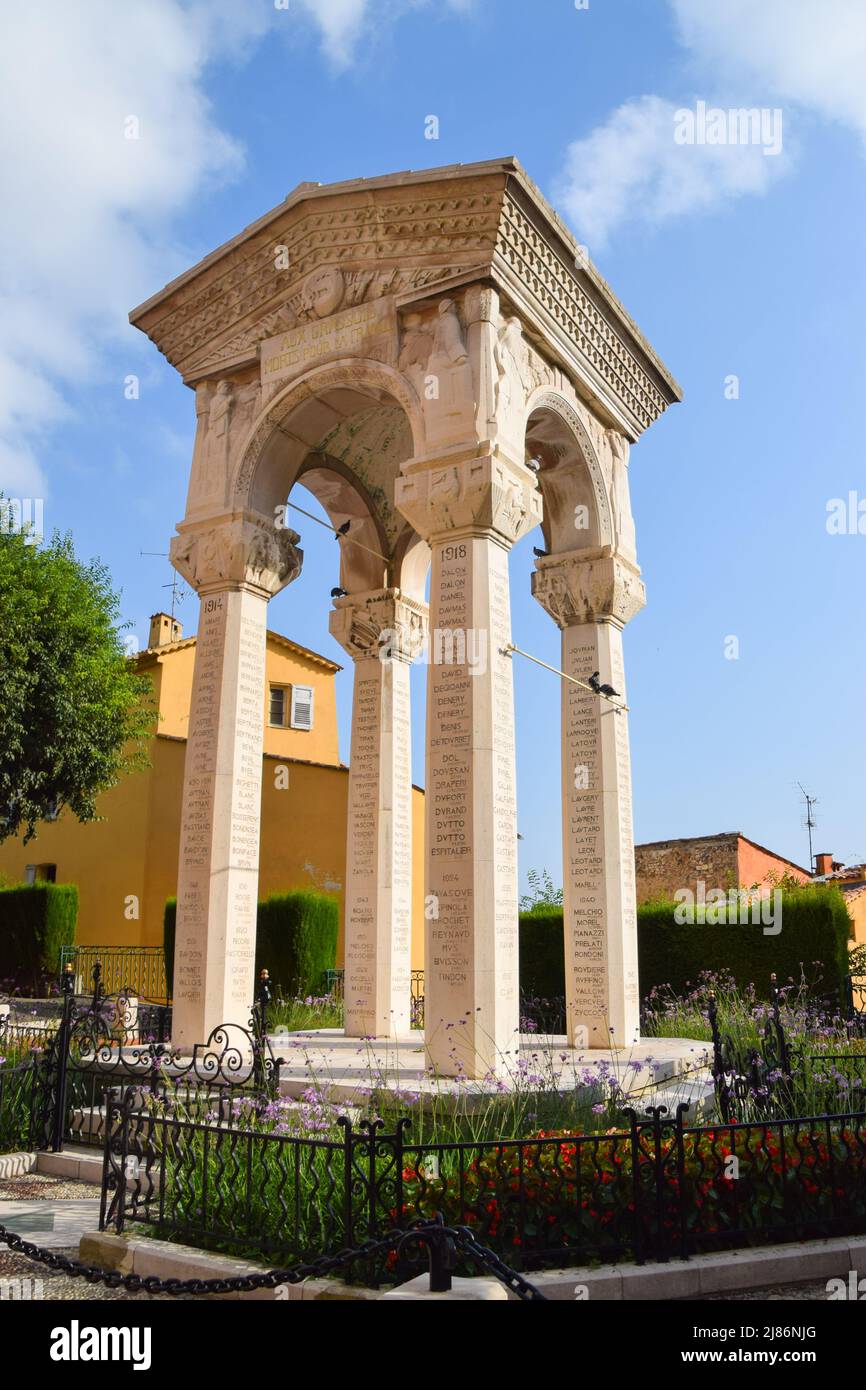 World War I monument, Grasse, South of France Stock Photo - Alamy