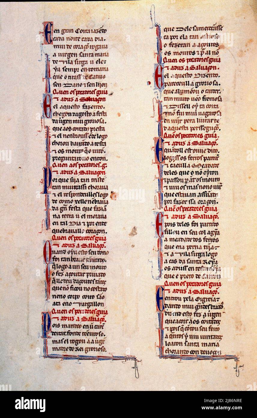 MS B.R.20- CANTIGA STA MARIA Nº227-F110V-TEXTO-ESTROFA EN VERSO GALAICO ...