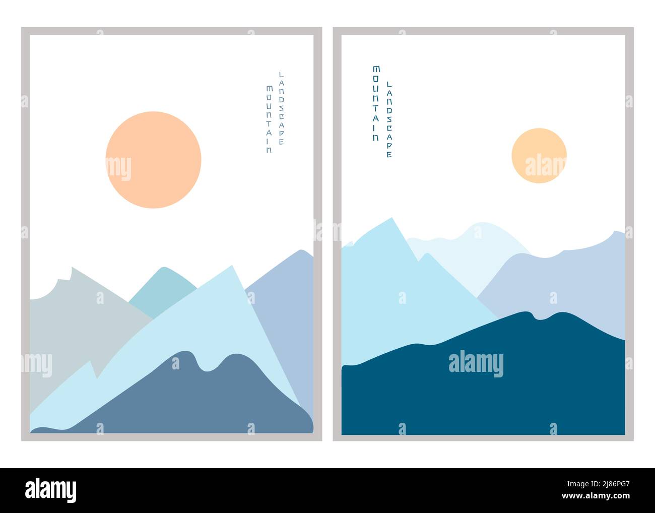 Abstract mountain landscape poster. Vector illustration. Posters Stock ...