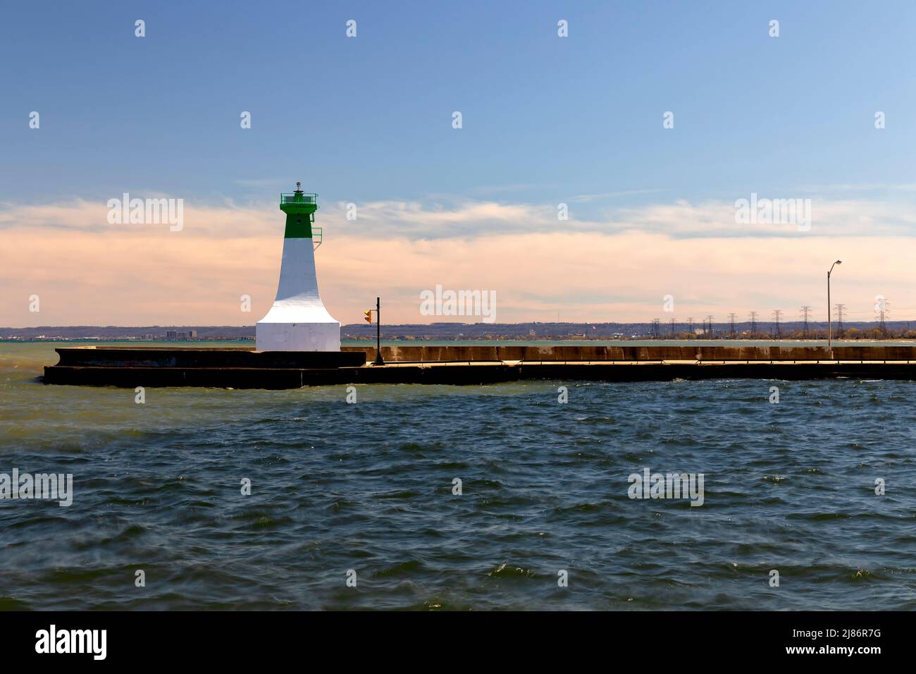 Harbor signaling light entrance to Hamilton Harbour. Hamilton Ontario ...