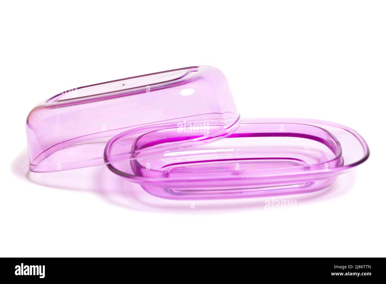 Empty plastic butter dish, isolate on a white background Stock Photo ...