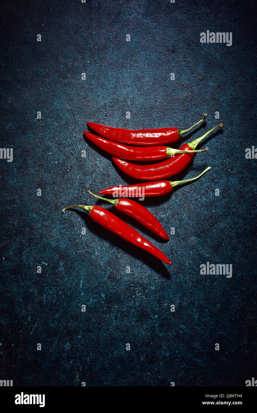 Chilli peppers creative view hi-res stock photography and images - Alamy