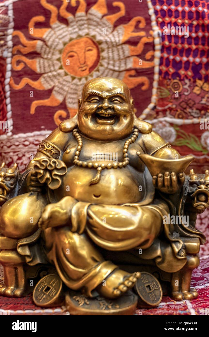 Laughing Buddha. Traditional chinese Feng Shui talisman Hotei or Budai ...