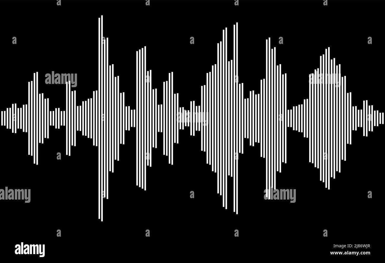 White audio equalizer on black. Vector sound waves view Stock Vector ...