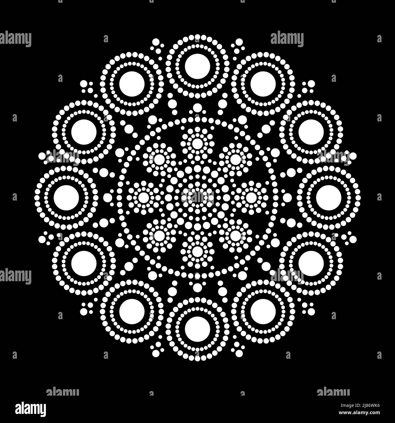 Mandala ethnic pattern. Aboriginal round boho style pattern. Dot ...