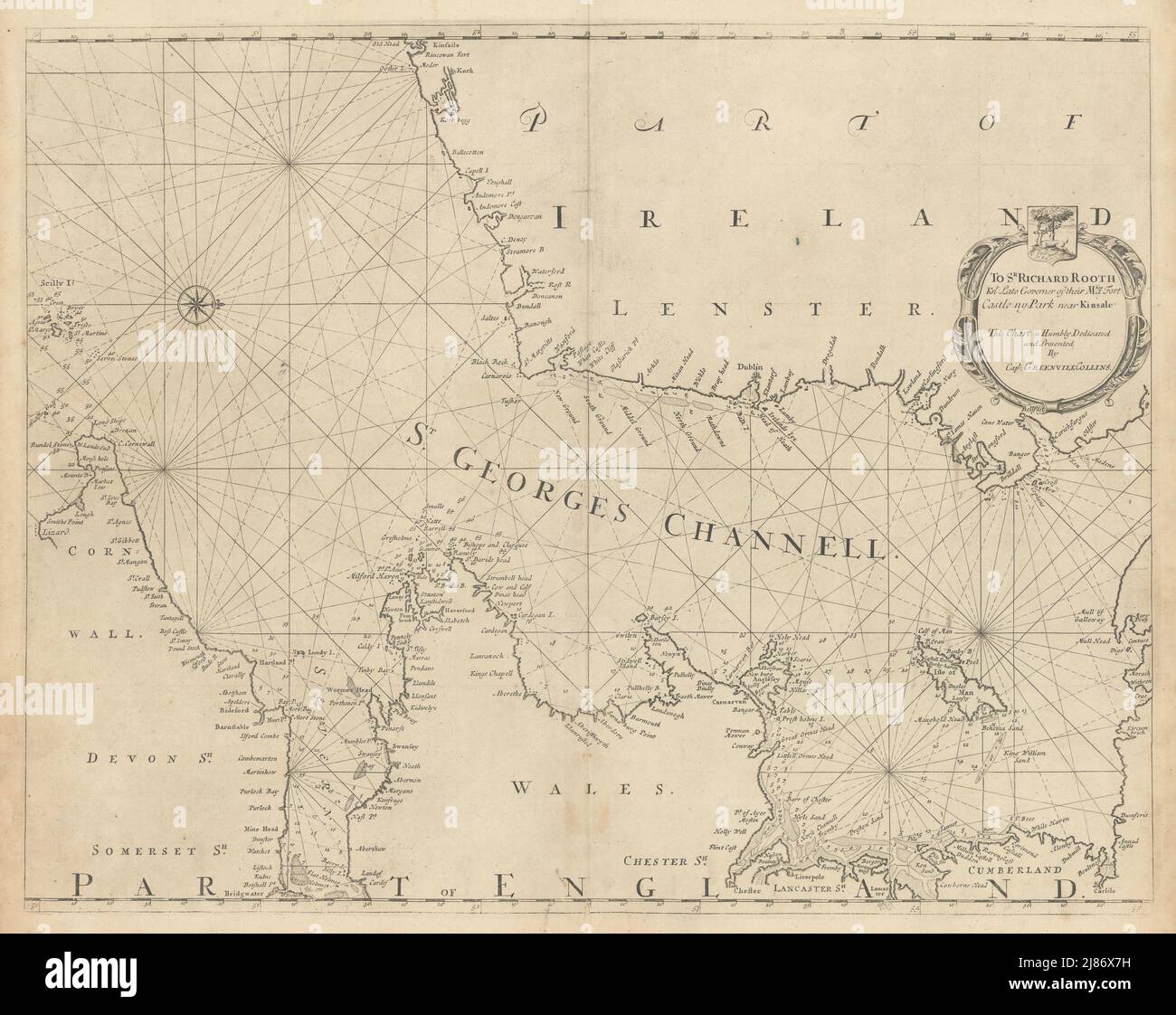 ST GEORGE'S CHANNELL sea chart. The Irish & Celtic Seas. COLLINS 1723 ...