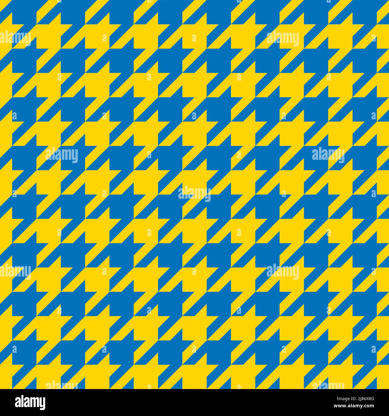 Houndstooth Seamless Pattern in Blue and Yellow colors. Vector Tileable ...