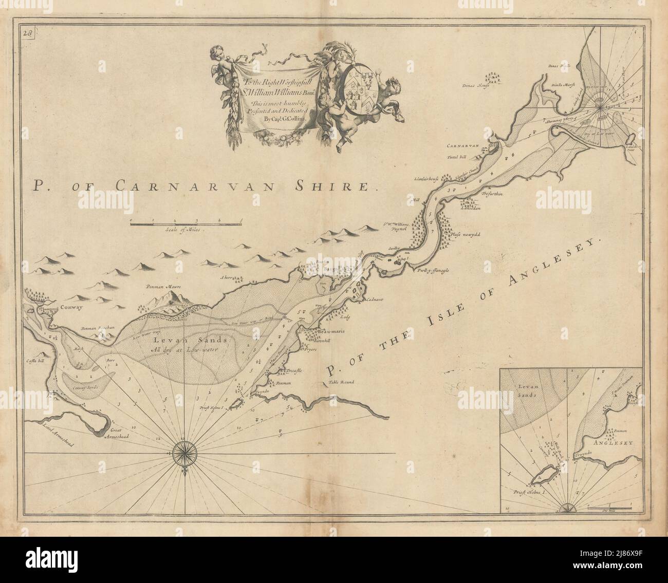 MENAI STRAIT sea chart. Anglesey Bangor Conwy Caernarfon.COLLINS 1723 ...