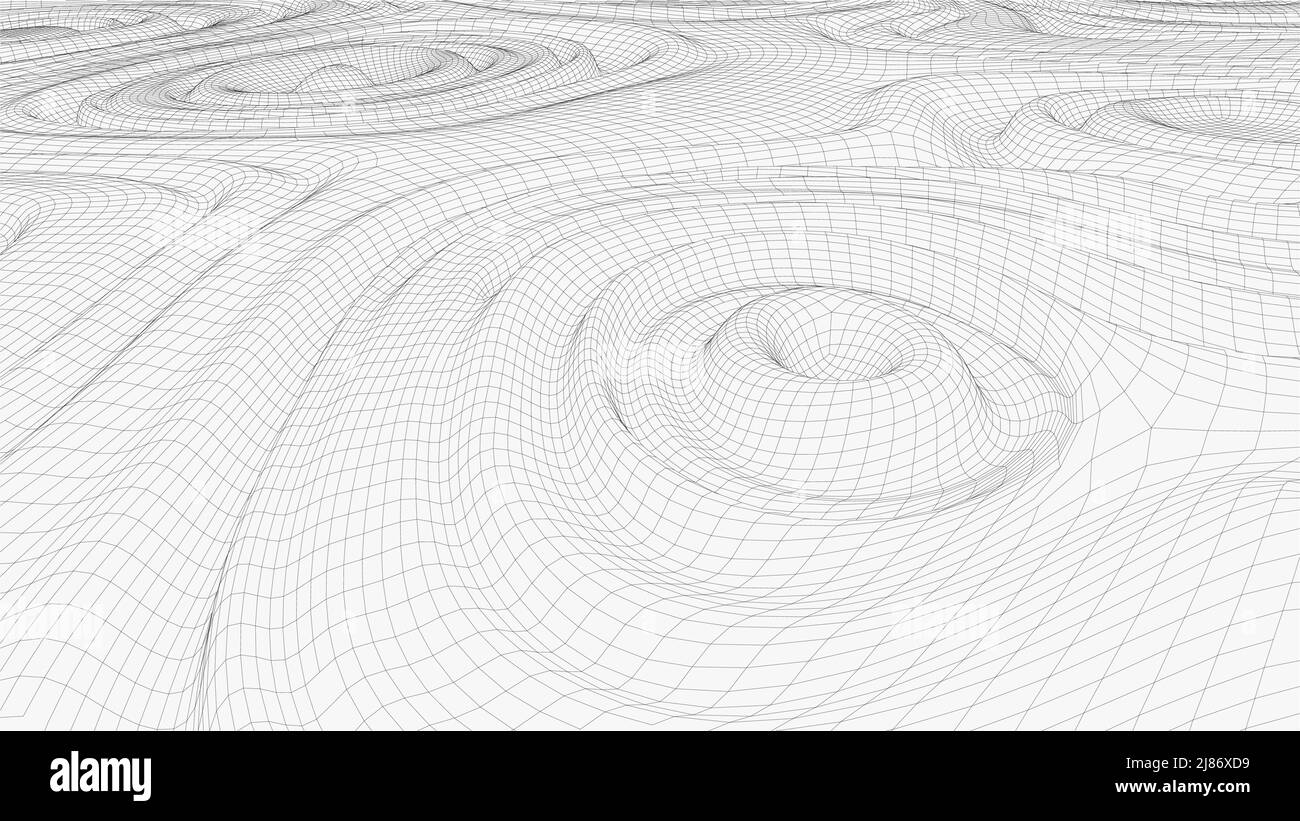 Abstract wave surface wireframe retro pattern. Abstract 3d vector ...