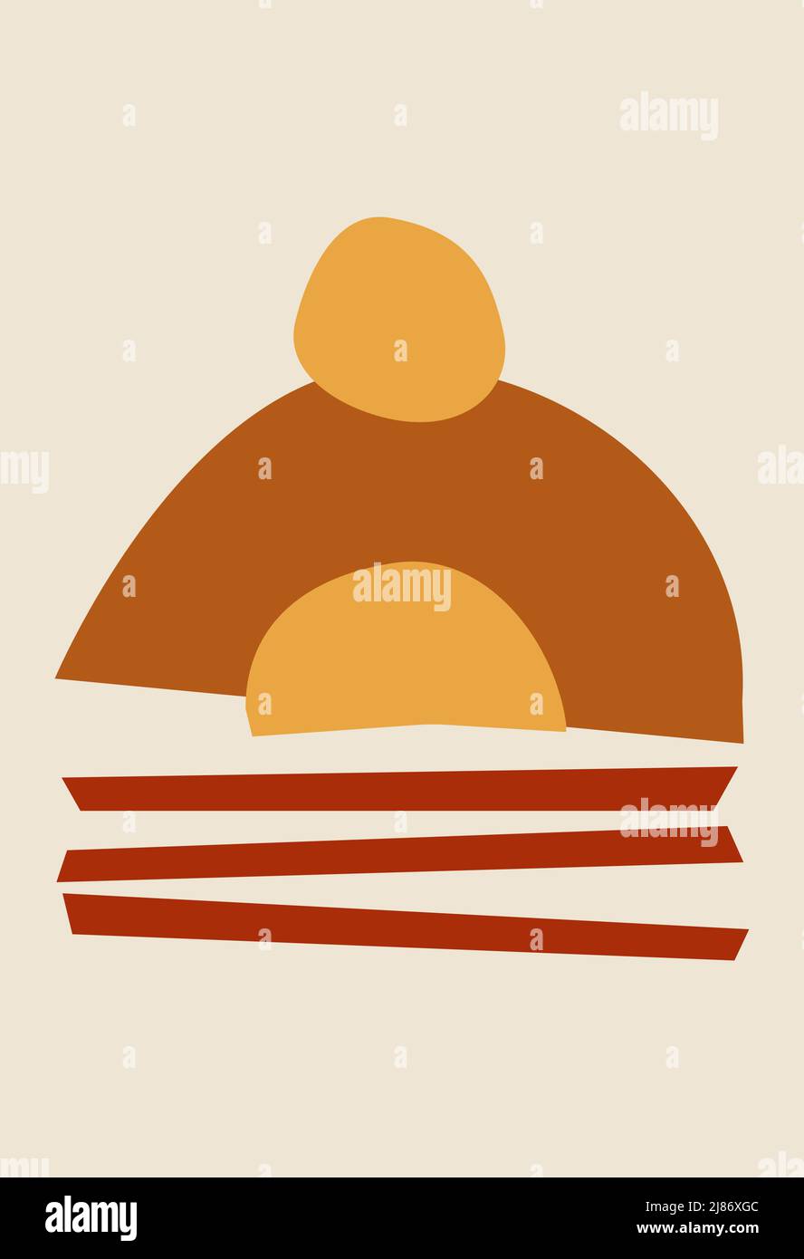 Modern illustration with watercolor circles, spots, golden lines ...