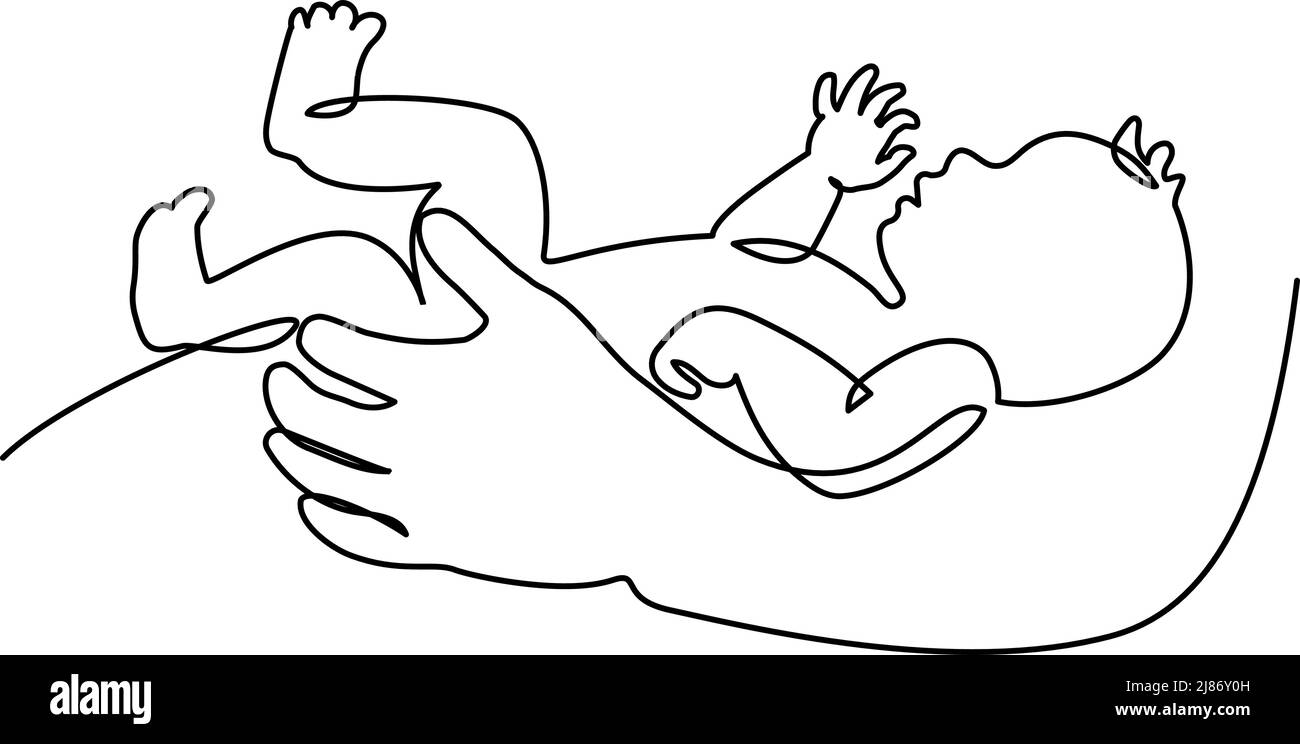 Fathers Day one Line Art Father baby Stock Vector Image & Art - Alamy