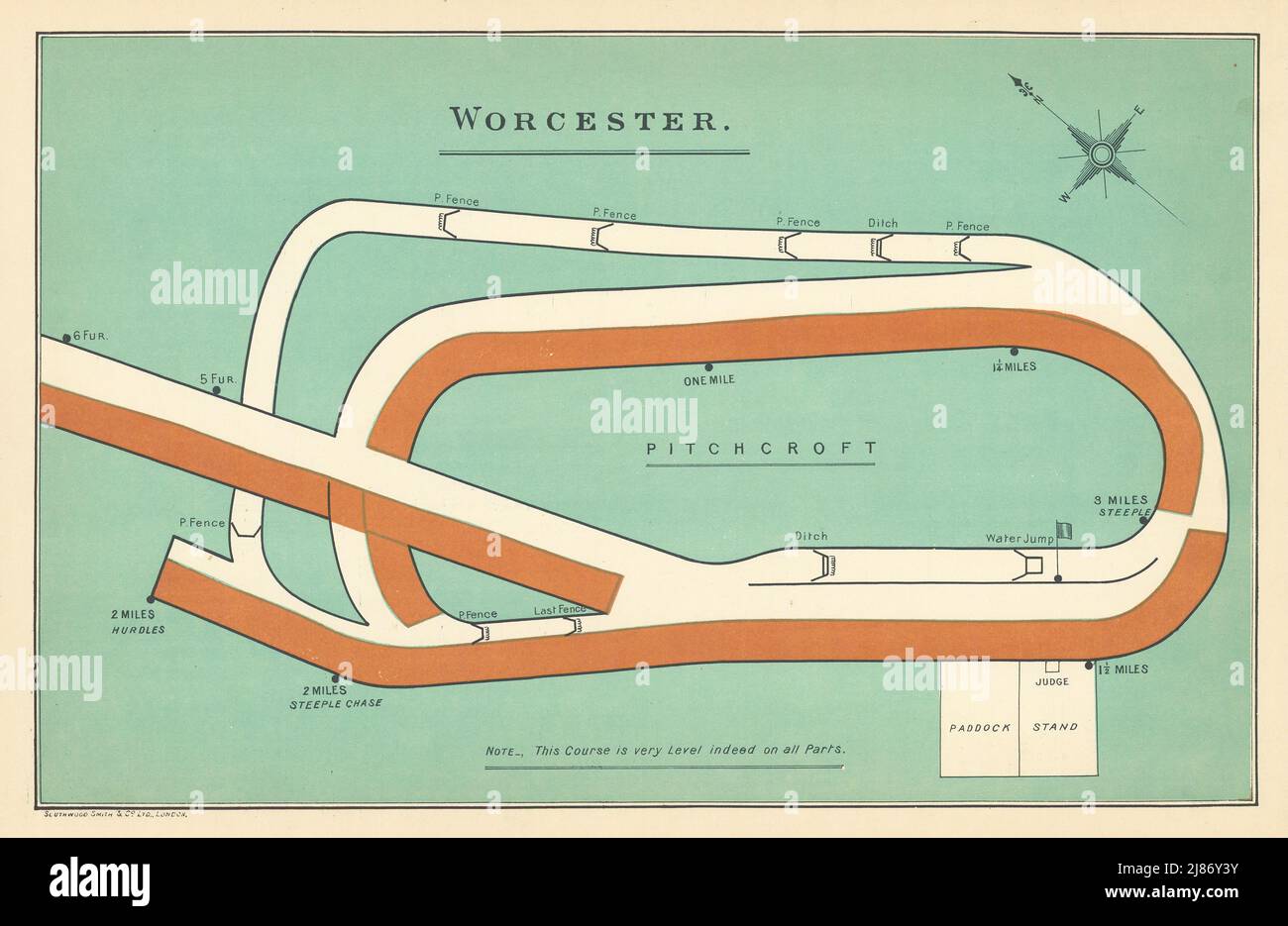 Worcester racecourse, Worcestershire. Pitchcroft. BAYLES 1903 old ...