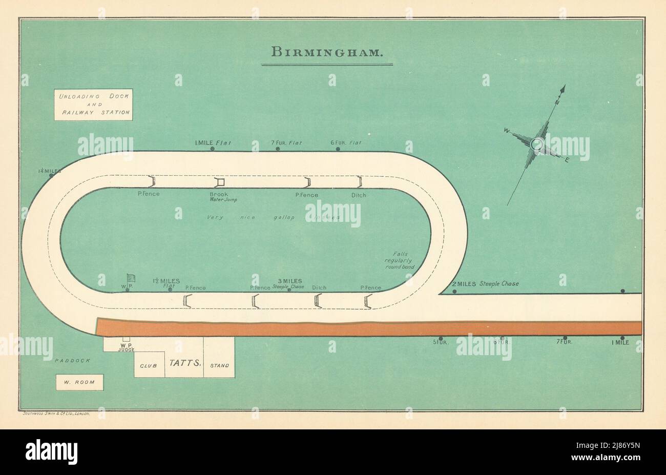 Birmingham racecourse, Birmingham. Closed 1965. BAYLES 1903 old antique ...