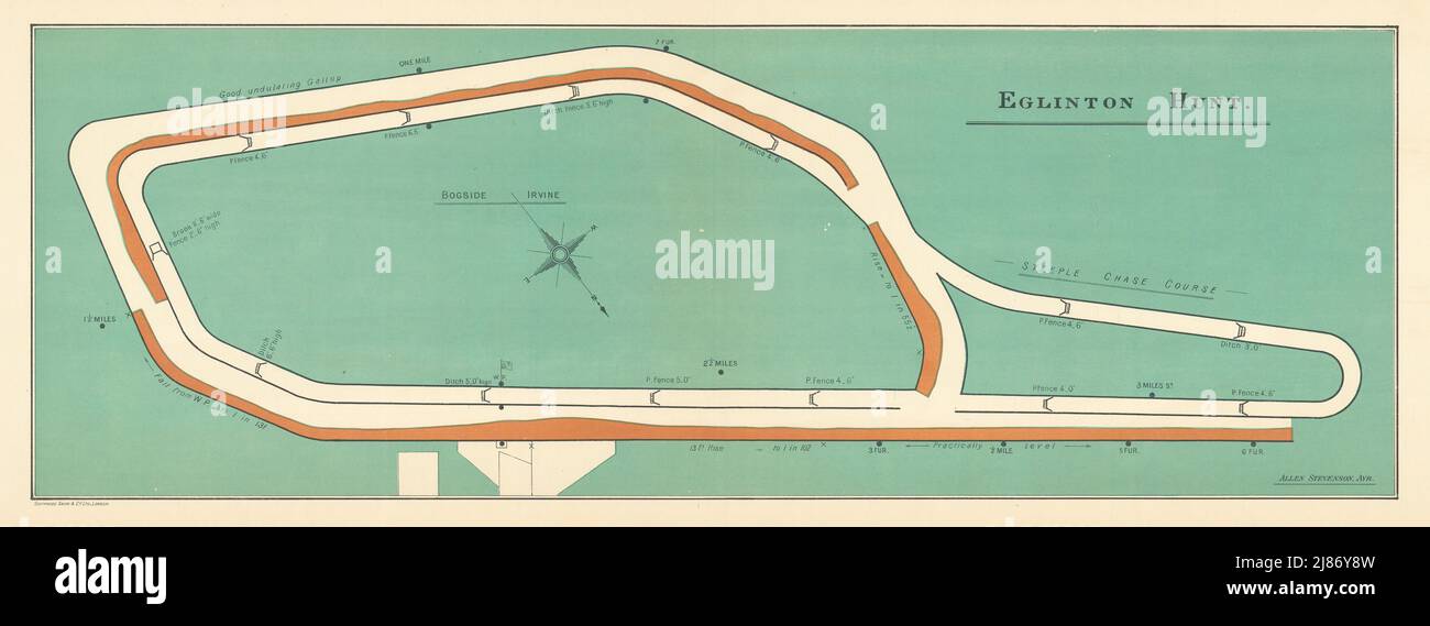 Eglinton Hunt racecourse, Scotland. Bogside Irvine. Closed 1928. BAYLES ...