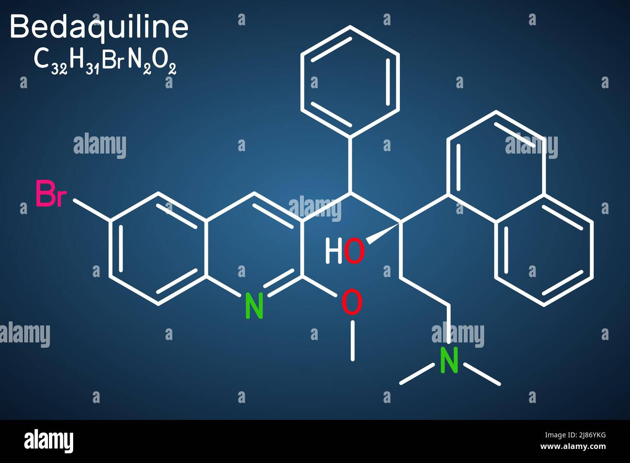 Bedaquiline antituberculosis drug molecule. It is diarylquinoline ...