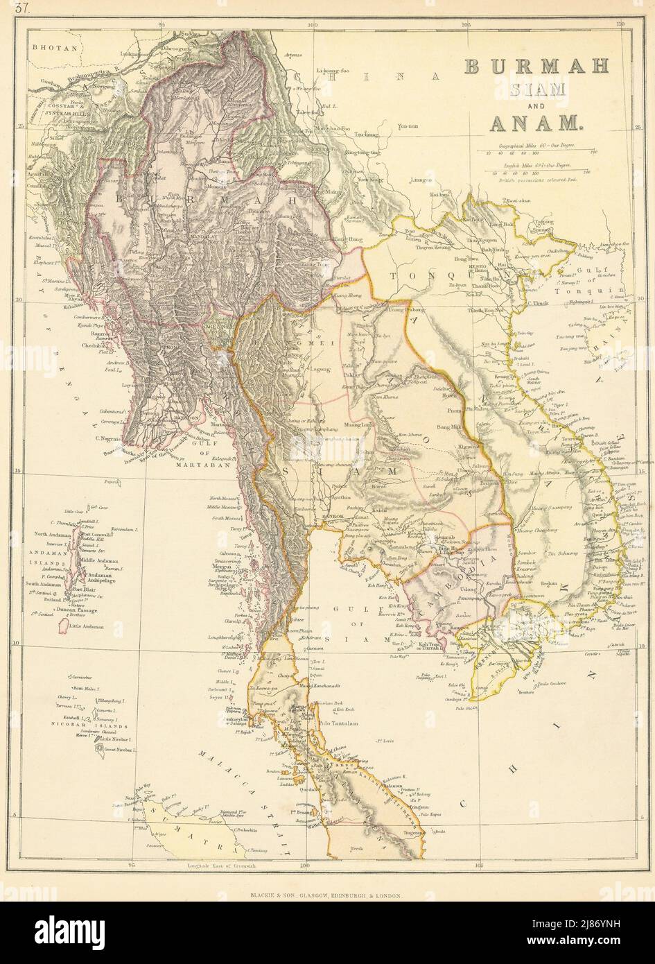 Malaya map 1886 hi-res stock photography and images - Alamy
