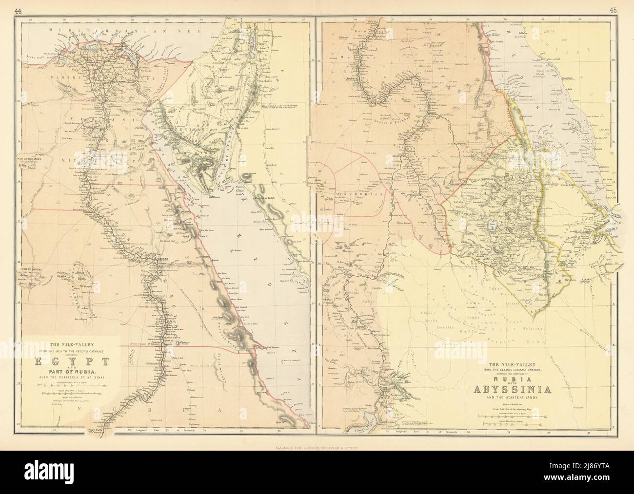 NILE VALLEY. Upper & Lower. Egypt Sinai Nubia Sudan Abyssinia. BLACKIE ...
