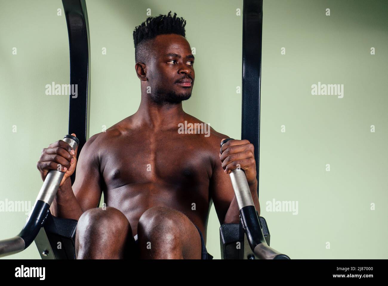 African american male gym trainer hi-res stock photography and images ...