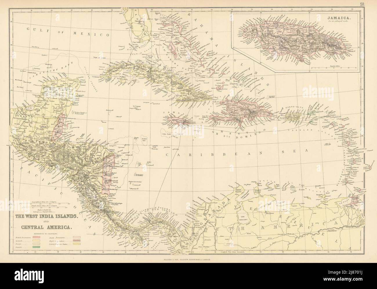 Danish west indies map hi-res stock photography and images - Alamy