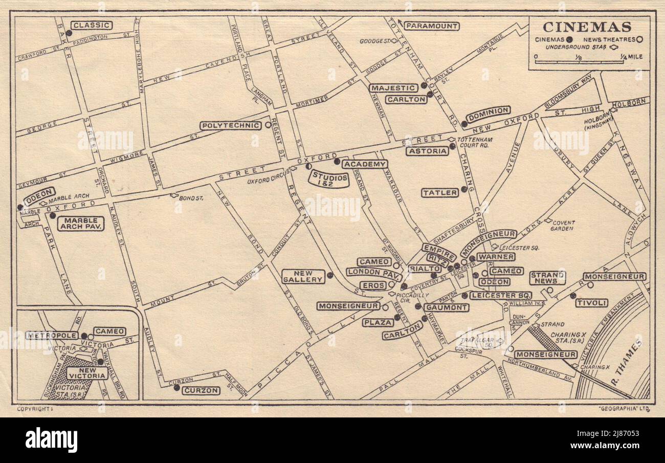 West end london map hi-res stock photography and images - Alamy