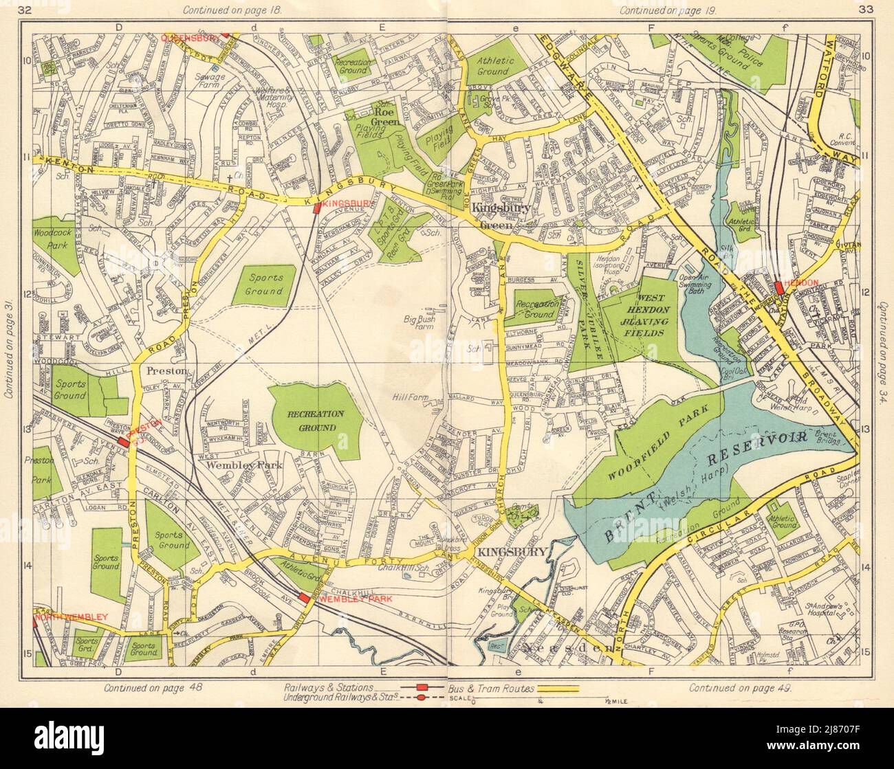 NW LONDON. Kingsbury Green Wembey Park The Hyde Hendon Preston Road ...