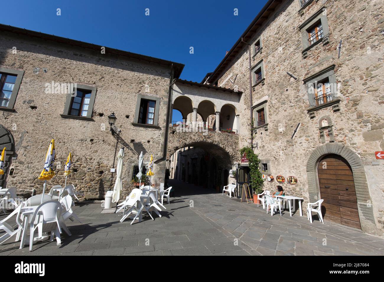 Filetto, Italy - August 14, 2020: view of medieval square in Filetto ...