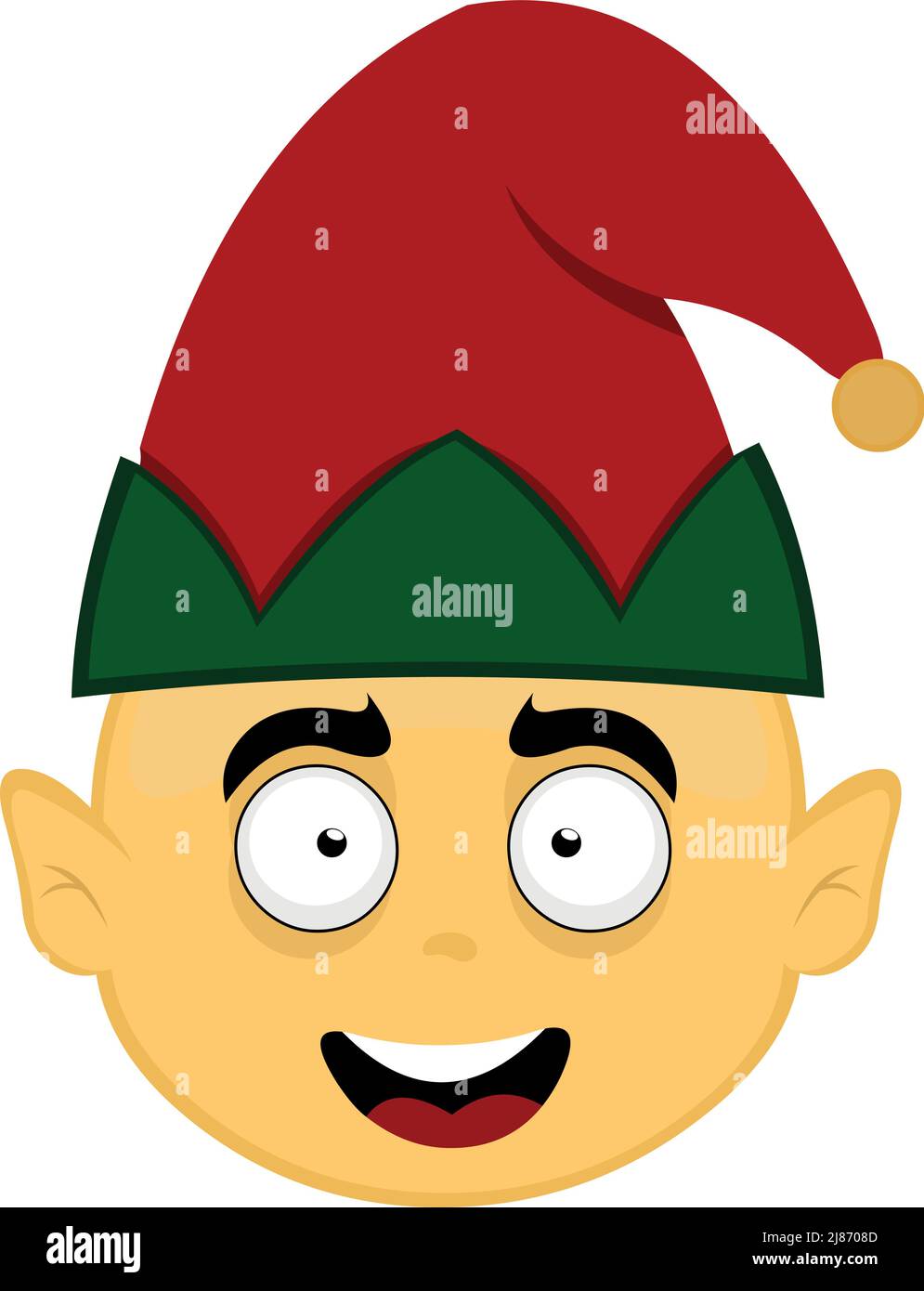Vector illustration of the face of a yellow christmas elf Stock Vector ...