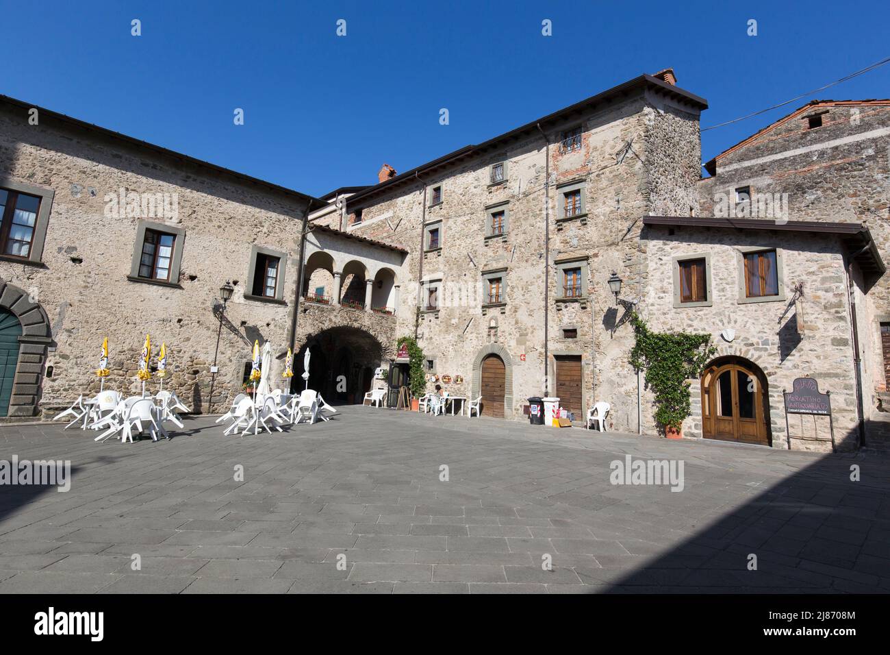 Filetto, Italy - August 14, 2020: view of medieval square in Filetto ...