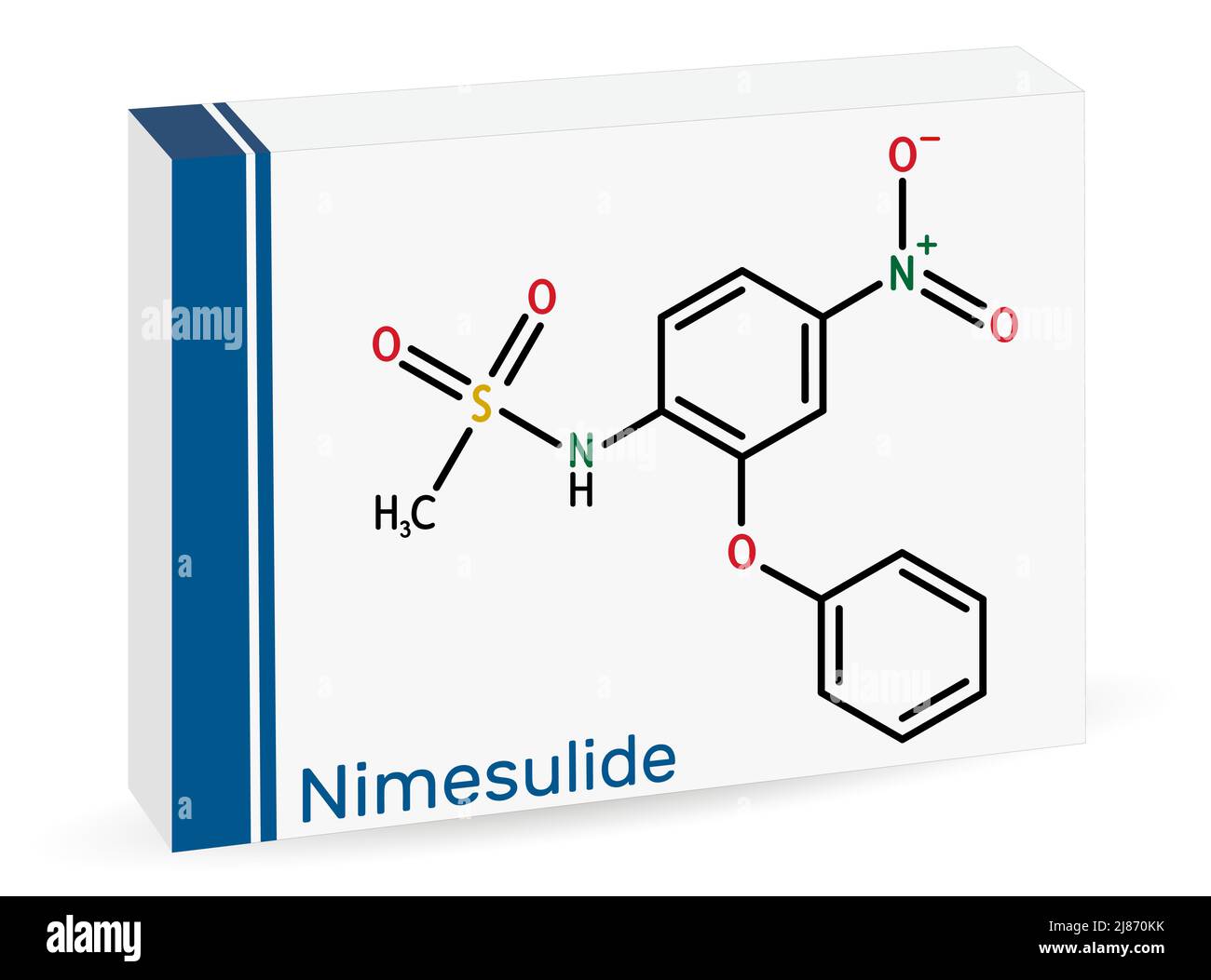 Nimesulide molecule. It is nonsteroidal anti-inflammatory drug NSAID ...