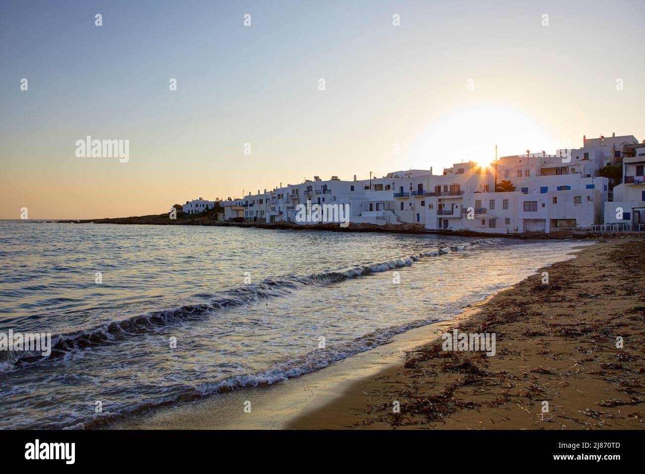 The traditional Naousa village in Paros, Cyclades, Greece Stock Photo ...