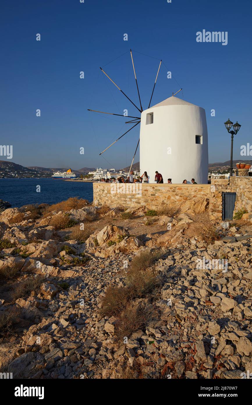 Traditional windmill in Paros, Cyclades Islands, Greece Stock Photo - Alamy