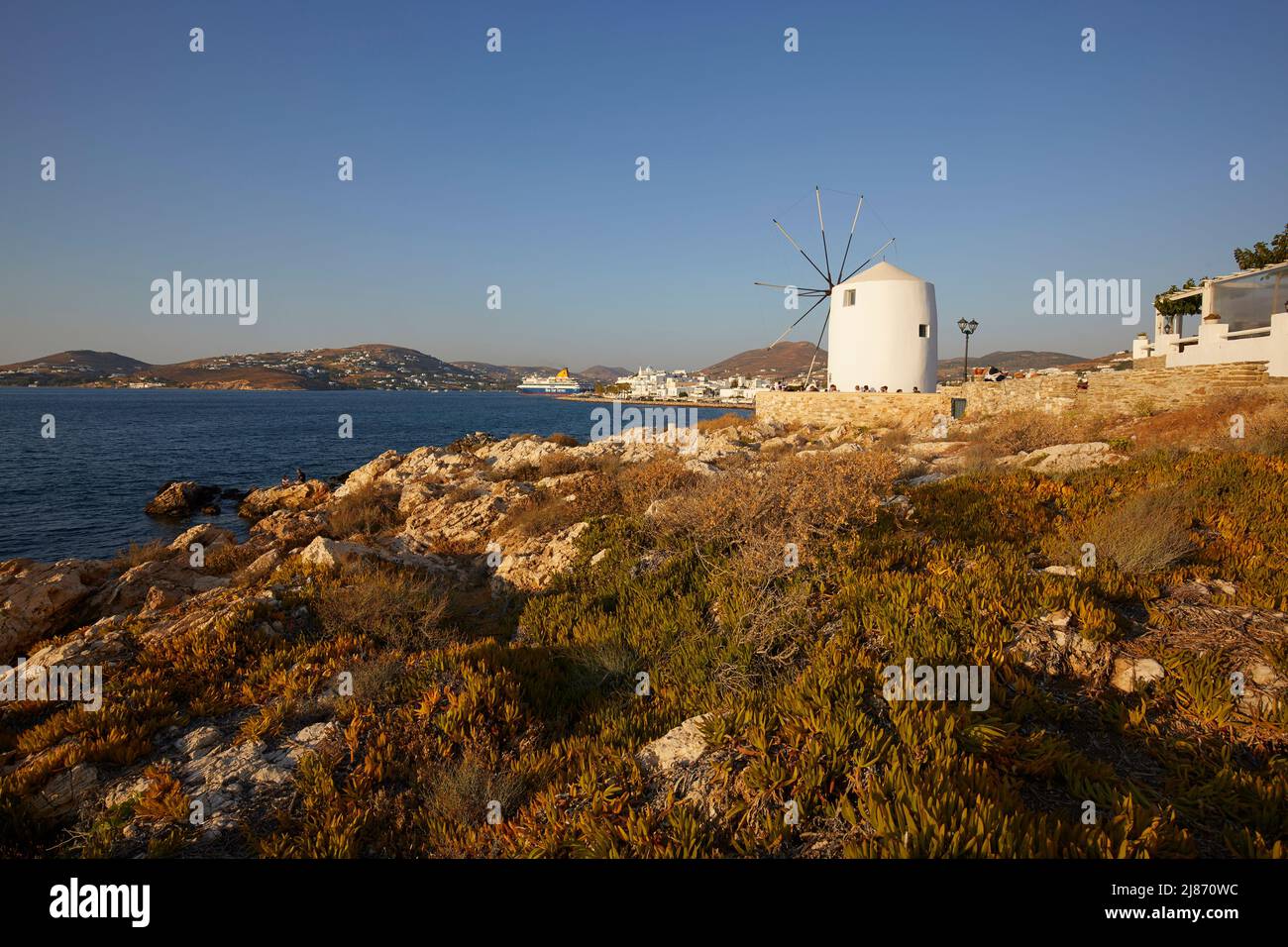 Traditional windmill in Paros, Cyclades Islands, Greece Stock Photo - Alamy