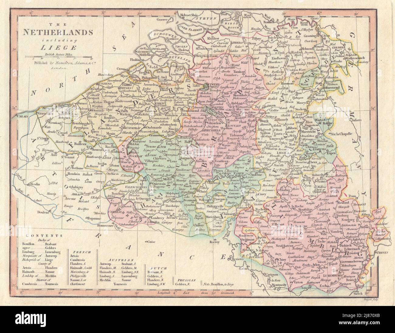 The Netherlands including Liege. Belgium. WILKINSON 1828 old antique ...