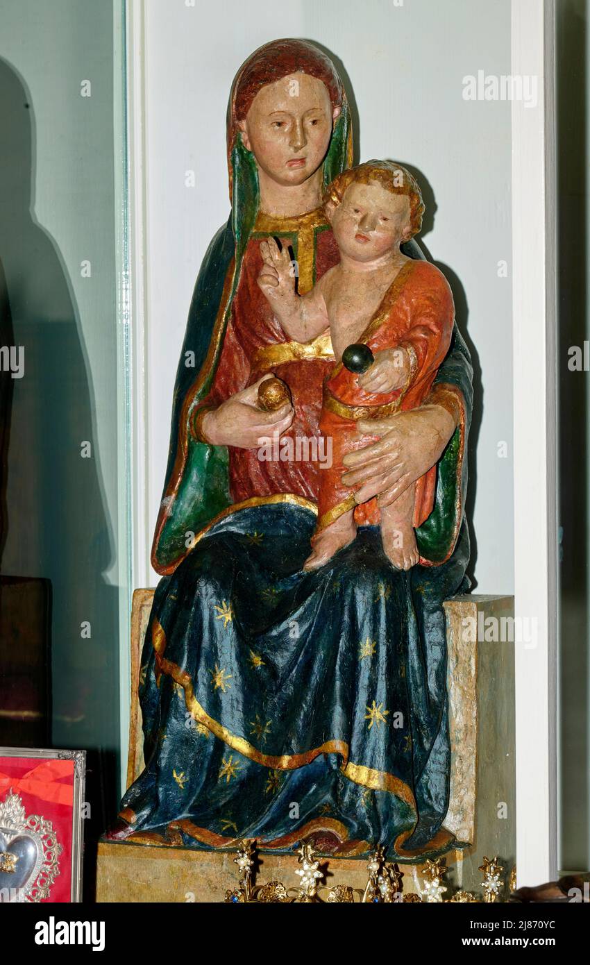 Madonna col Bambino - legno intagliato e dipinto - scultore senese del ...