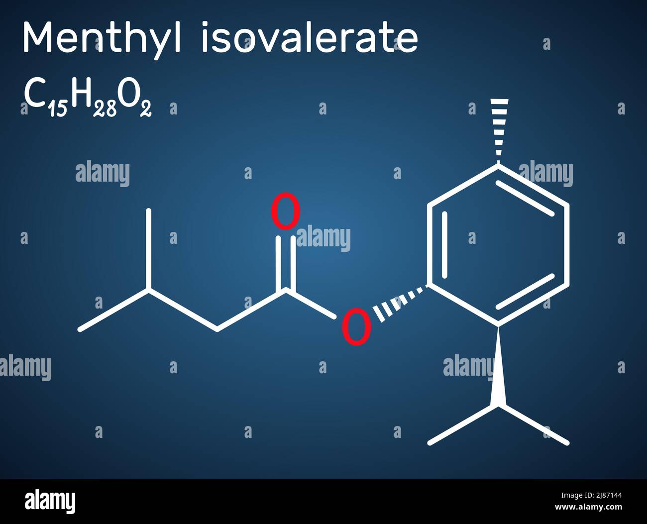 Menthyl isovalerate, validolum, validol molecule. It is drug, menthyl ...
