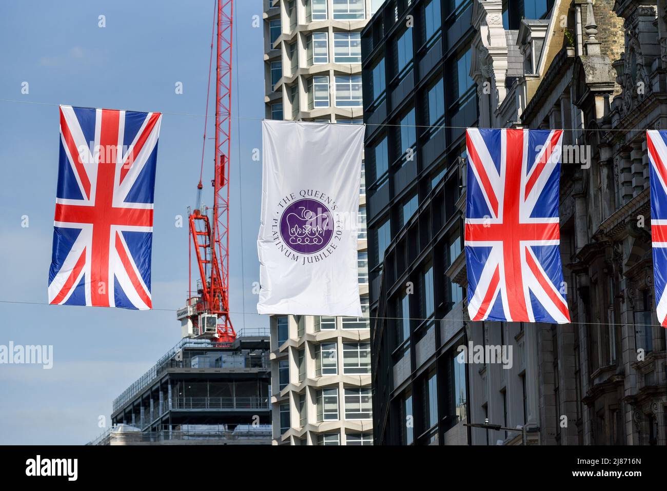 Oxford Street, London, UK. 13th May 2022. Flags on Oxford Street for ...