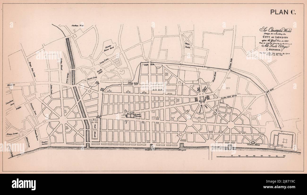 Wren's map of london hi-res stock photography and images - Alamy