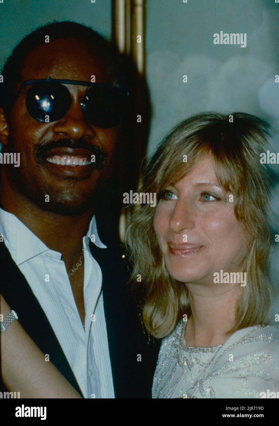 Los Angeles.CA.USA. LIBRARY. Stevie Wonder and Barbra Streisand. Mid ...