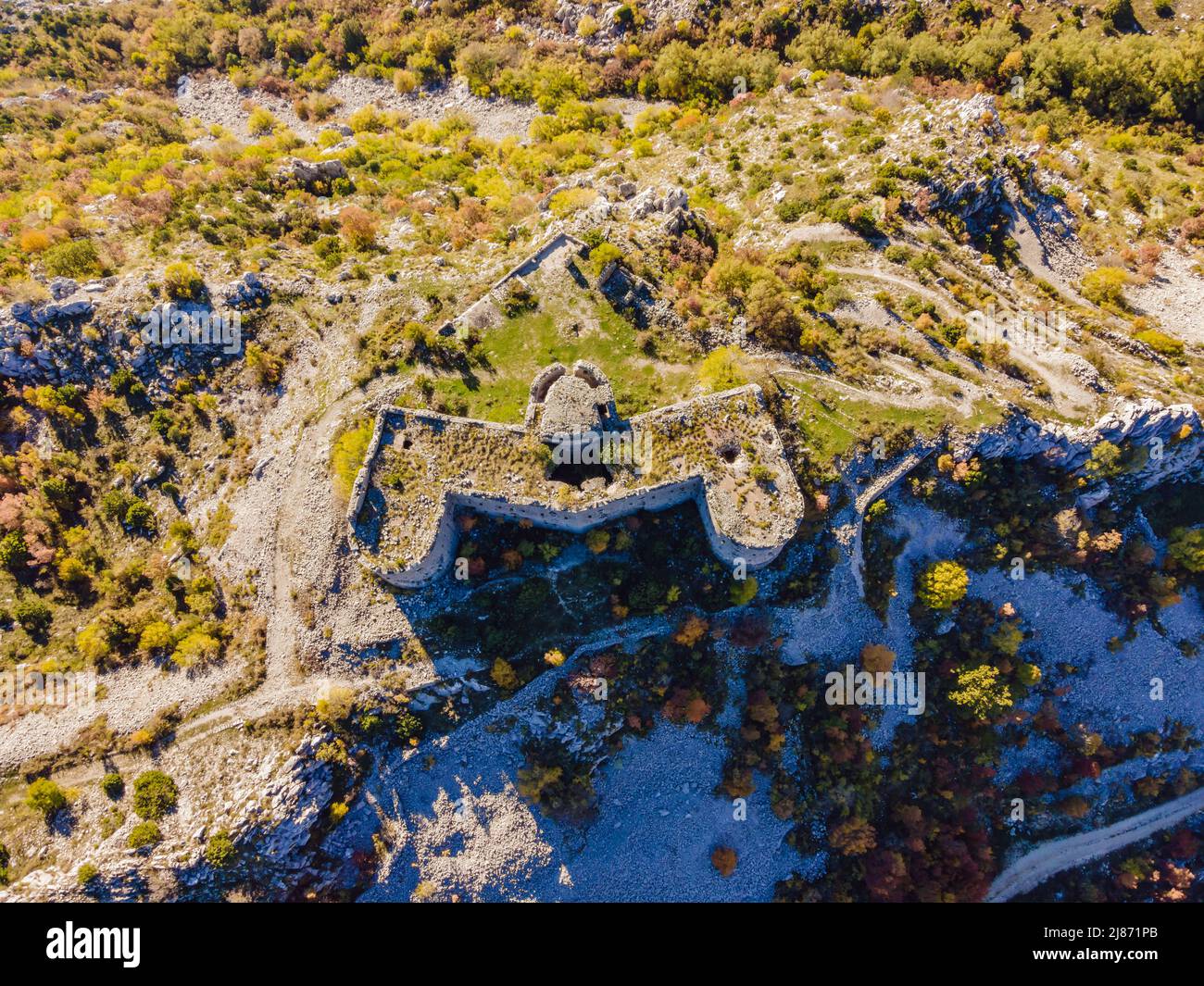 Collapsing tower of fortress Kosmac. Ancient Austro-Hungarian fortress ...