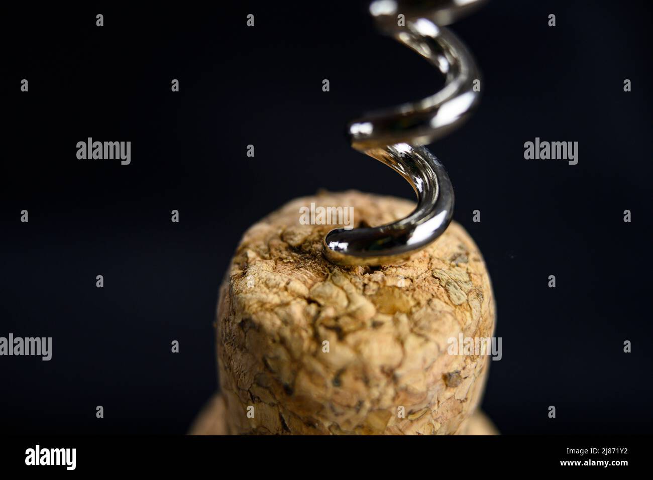 Champagne cork and bottle opener close up shot Stock Photo - Alamy