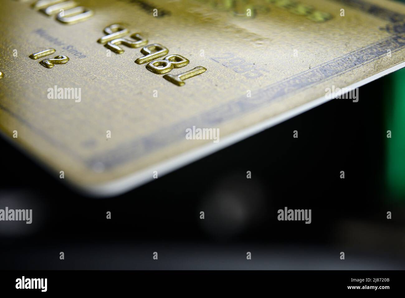 Plastic credit card close up on account numbers Stock Photo - Alamy