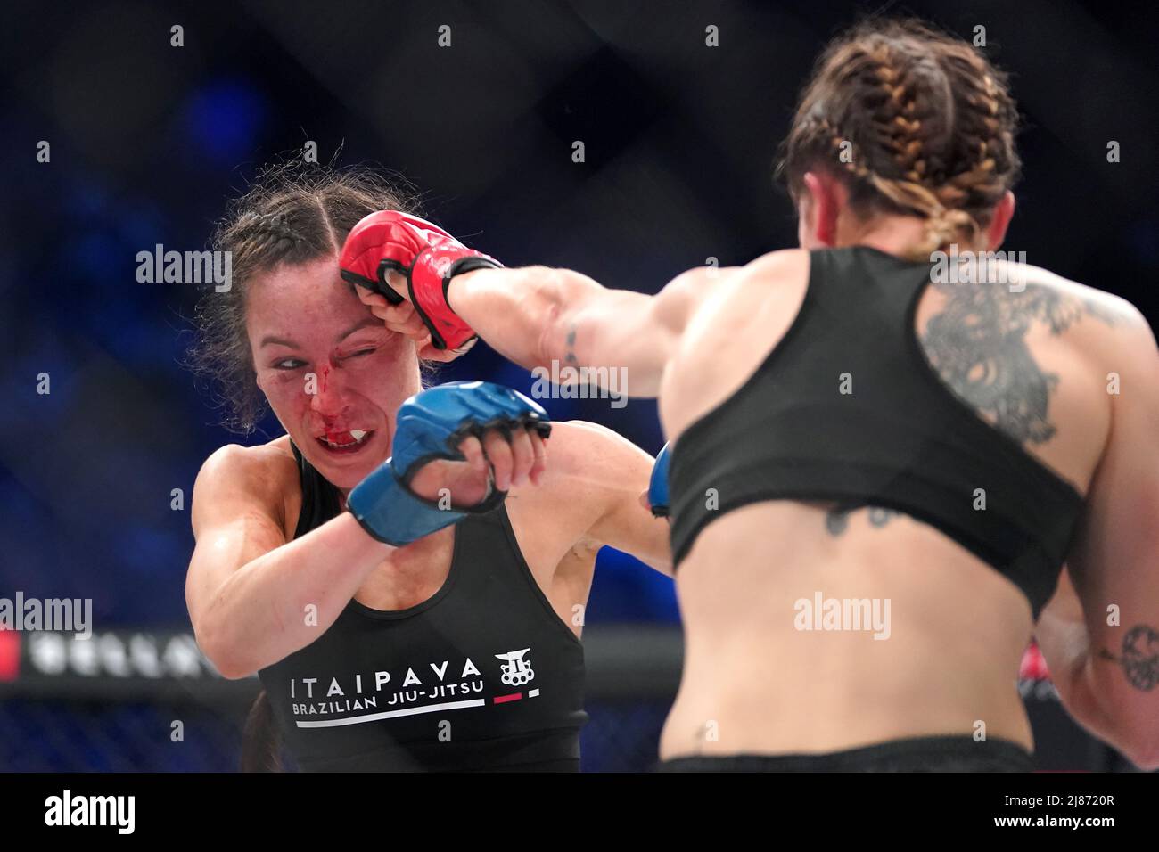 Lanchana Green (left) is struck by Chiara Penco during their ...