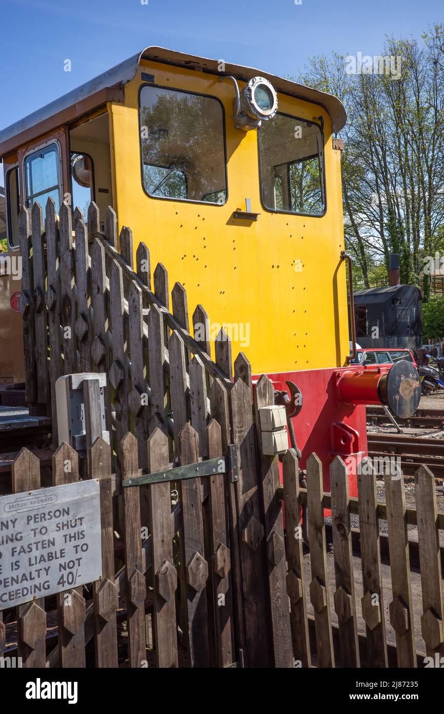 Vintage steam train in a railway yard Stock Photo - Alamy