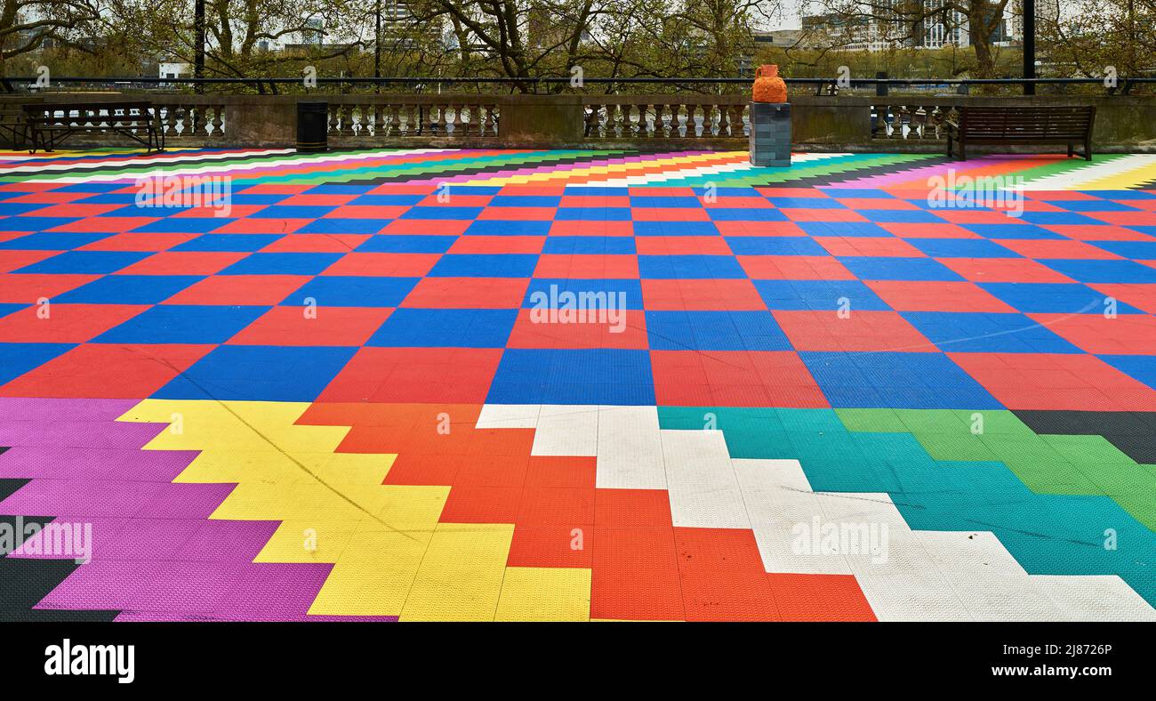 The multi-coloured blocks of Lakwena's Artist's Garden, Westminter ...