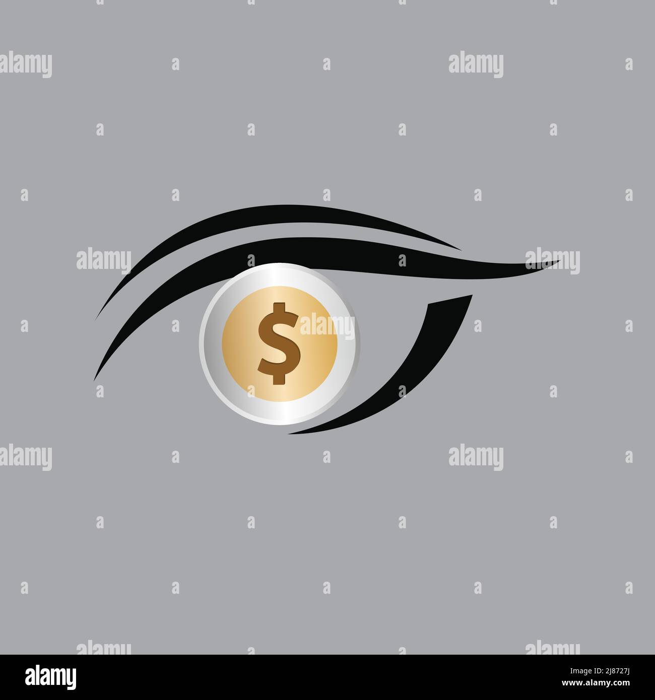 Eye with American dollar coin, conceptual vector Stock Vector Image ...