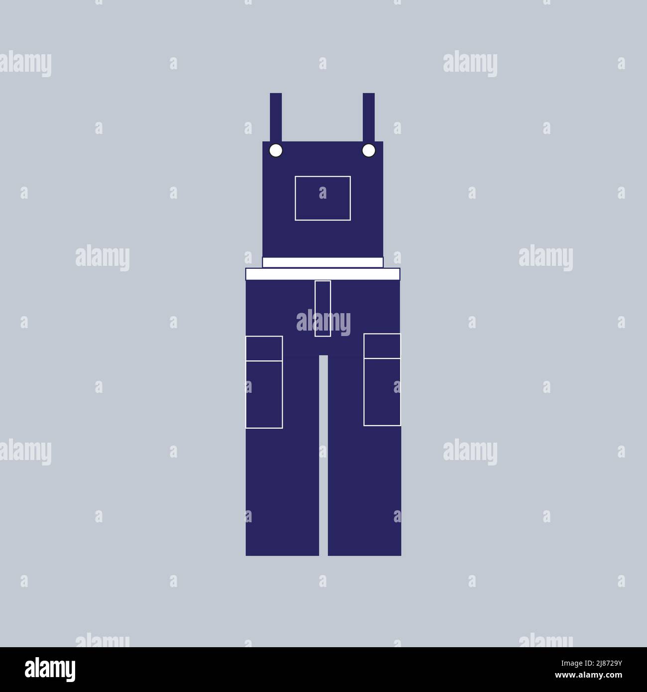 Blue overall jumpsuit vector Stock Vector Image & Art - Alamy