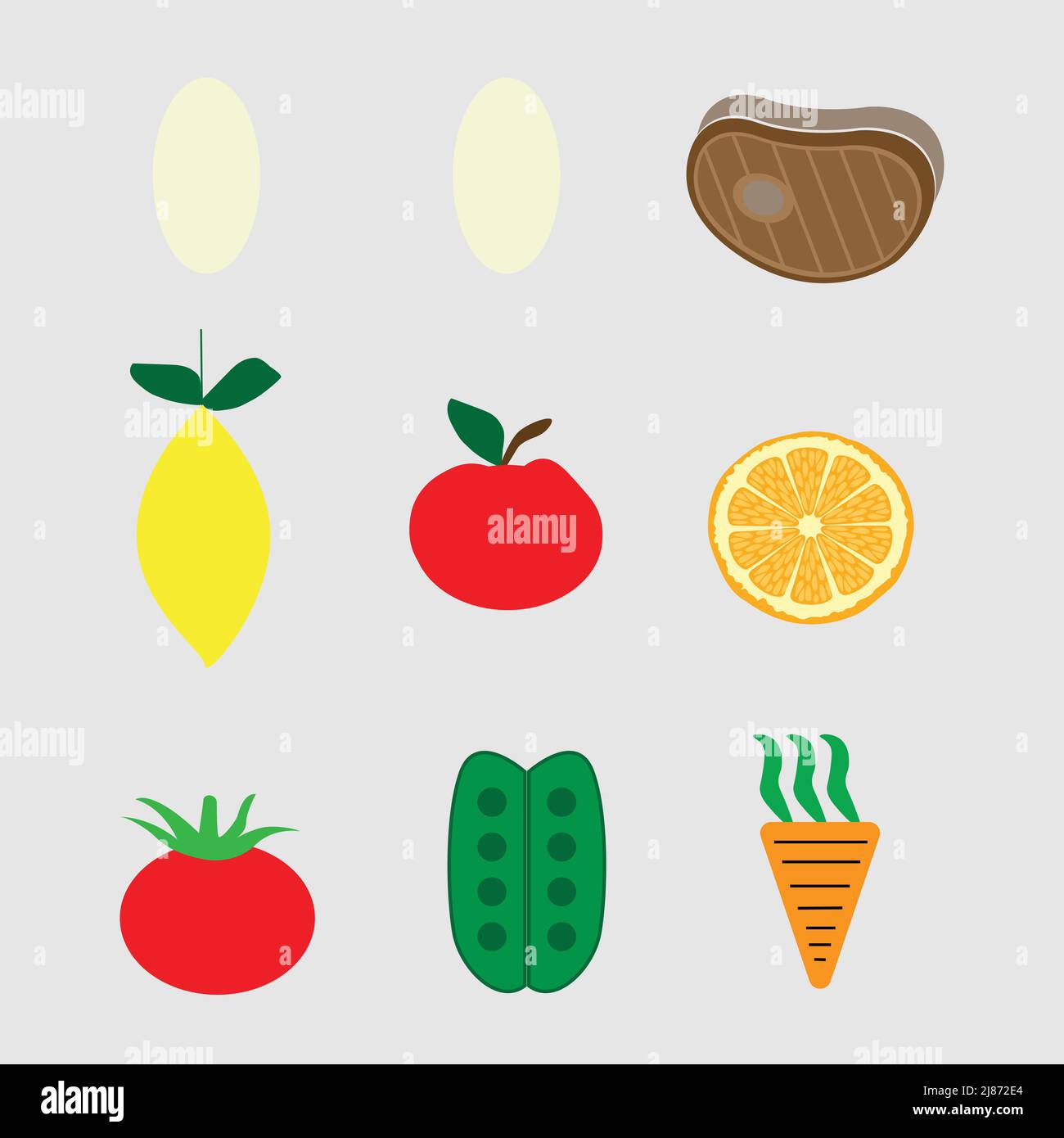 Vegetables fruits eggs in Stock Vector Images - Alamy