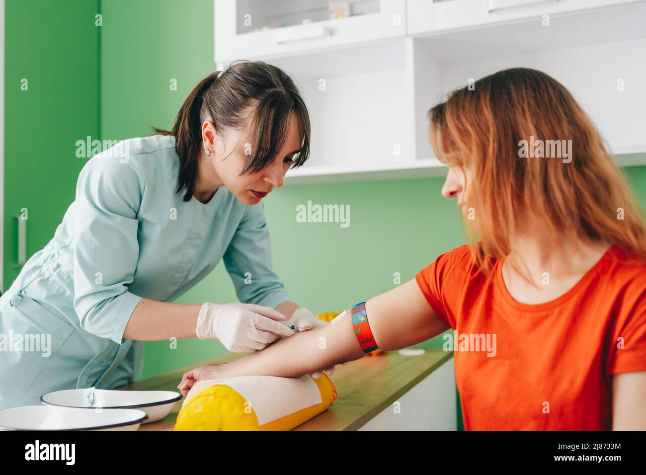 Blood collection from a patient. Passing tests Stock Photo - Alamy